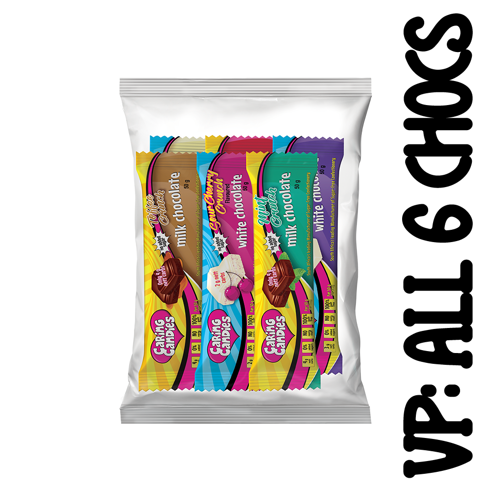 No Added Sugar Variety Pack | 6 Assorted Milk & White Chocola — Caring ...