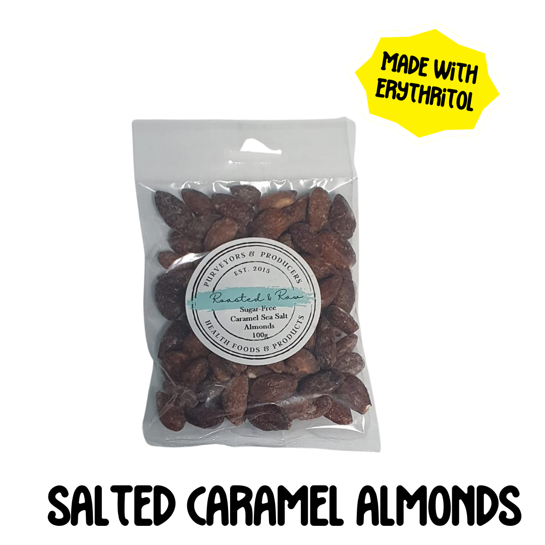 100g Sugarfree Caramel Almonds | Caring Candies Online